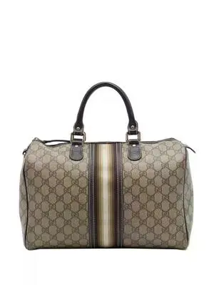 Gucci Gg Supreme Joy Web Boston Bag - Neutrals