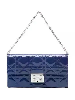 Dior Patent Cannage Miss Wallet On Chain Handbag - Blue