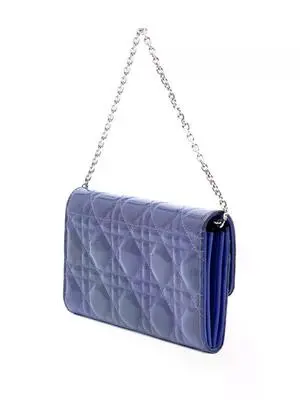 Dior Patent Cannage Miss Wallet On Chain Handbag - Blue