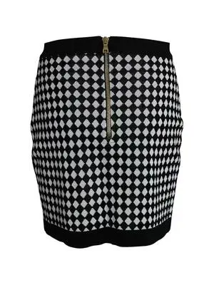 Balmain Checked Pencil Mini Skirt