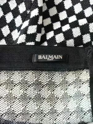 Balmain Checked Pencil Mini Skirt