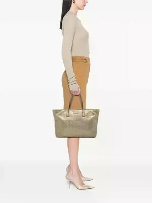 Gucci Large Gg Imprimé Tote Bag - Gold