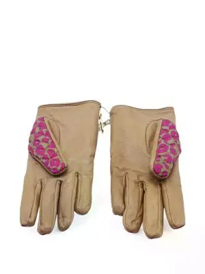 Mulberry Quilted Animal-print Gloves