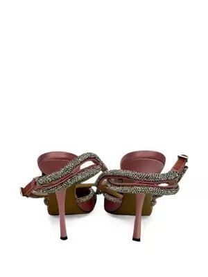 Mach & Mach Double Bow Ankle Strap Pumps - Pink