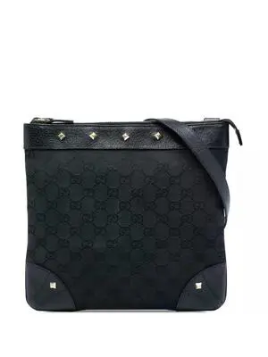 Gucci 2000-2015 Gg Canvas Nailhead Crossbody Bag - Black