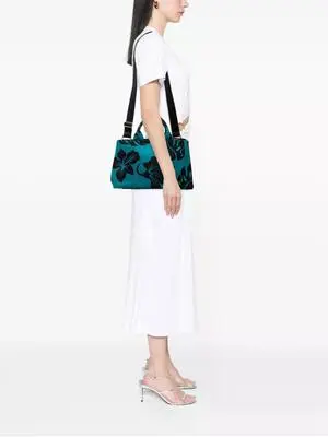 Prada Canvas Hawaii Tote Satchel - Blue