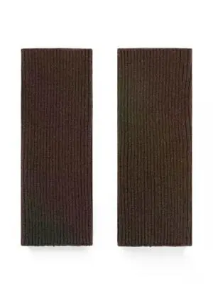 Eric Bompard Ribbed Cashmere Mittens - Brown