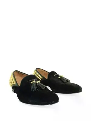 CHRISTIAN LOUBOUTIN Suede Studded Tassel Loafers