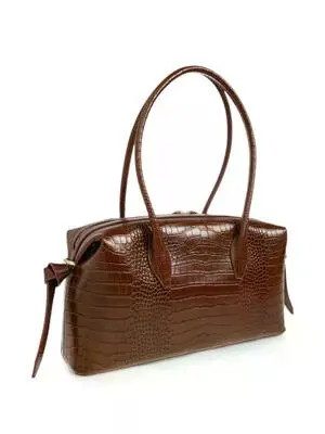 Yuzefi Brioche Croc-effect Leather Shoulder Bag