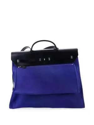 Hermès Herbag Zip Leather And Toile 39 Satchel