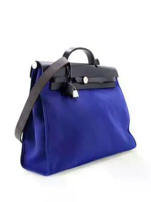 Hermès Herbag Zip Leather And Toile 39 Satchel