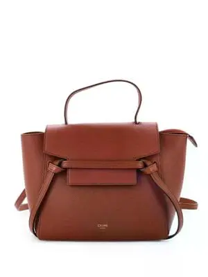 Celine Belt Bag Textured Leather Nano Shoulder Bag - Brown