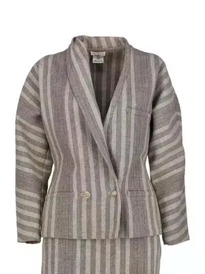 Versace Striped Wool Skirt Suit