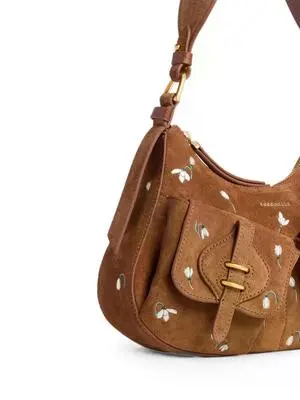 COCCINELLE Mavery Embroidered Suede Shoulder Bag