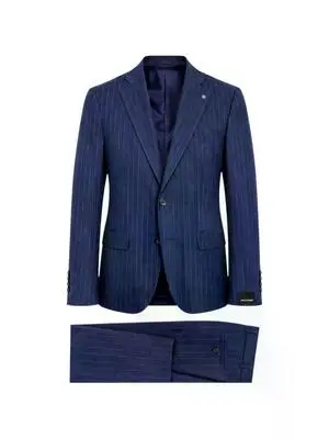 Tagliatore Pinstripe-pattern Single-breasted Suit - Blue