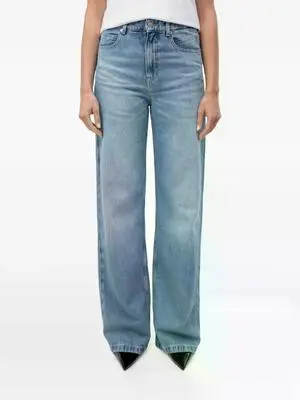 BOSS Marlene High-waisted Regular-fit Jeans In Cross-hatch Denim