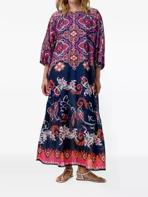 One Season Jackie Isola-print Maxi Dress - Blue