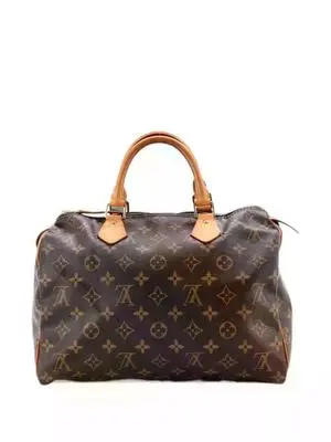 LOUIS VUITTON Speedy Handbag Monogram Canvas 30 Satchel - Brown