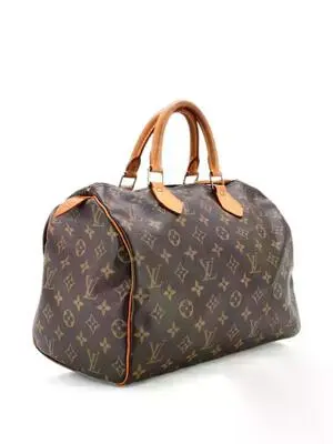 LOUIS VUITTON Speedy Handbag Monogram Canvas 30 Satchel - Brown