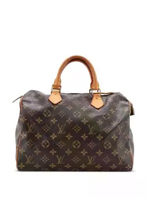 LOUIS VUITTON Speedy Handbag Monogram Canvas 30 Satchel - Brown