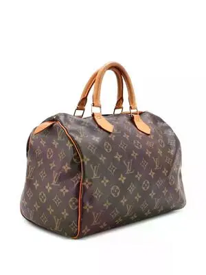 LOUIS VUITTON Speedy Handbag Monogram Canvas 30 Satchel - Brown