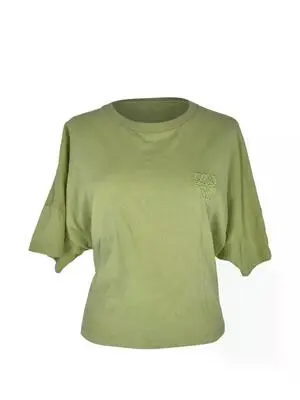 Loewe Anagram Embroidered Cotton T-shirt - Green