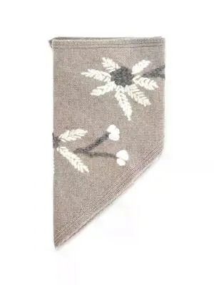 P.a.r.o.s.h Wallaby Floral-knit Scarf - Neutrals