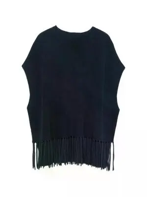 Patrizia Pepe Fringed Wool Poncho