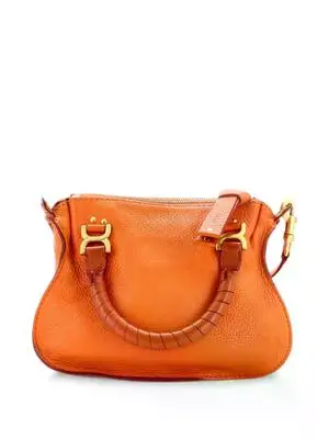 Chloé Marcie Satchel Leather Baby Crossbody Bag - Orange