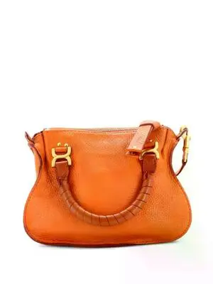 Chloé Marcie Satchel Leather Baby Crossbody Bag - Orange