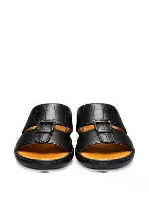 DOUCAL'S Croc-effect Buckle-fastening Sandals - Black