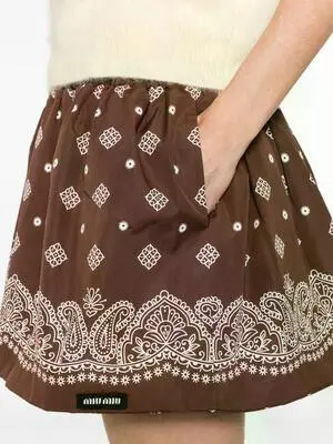 Miu Miu Paisley-print Mini Skirt