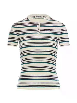 Miu Miu Striped Short-sleeves