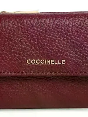 COCCINELLE Small Metallic Grained-leather Wallet