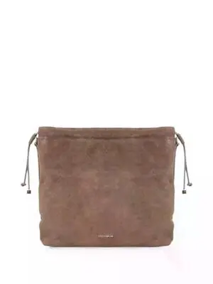 COCCINELLE Suede Logo-patch Shoulder Bag