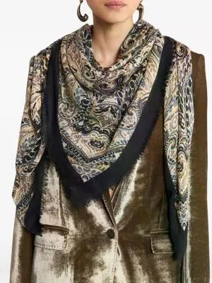 Etro Paisley Leopard-print Shawl