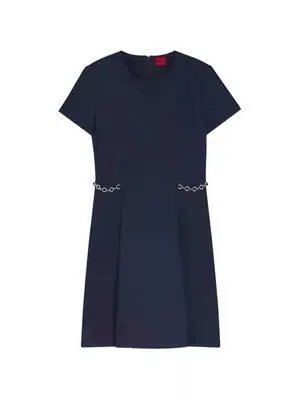 Hugo Chain-detail Short-sleeve Mini Dress - Blue