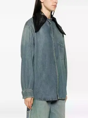 DARKPARK Contrast-collar Denim Shirt - Blue