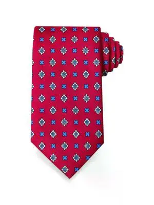 BONA FURTUNA Geometric-print Tie - Red