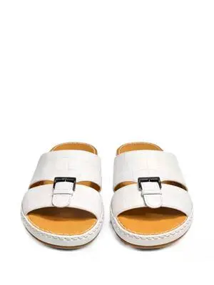 DOUCAL'S Croc-effect Buckle-fastening Sandals - White