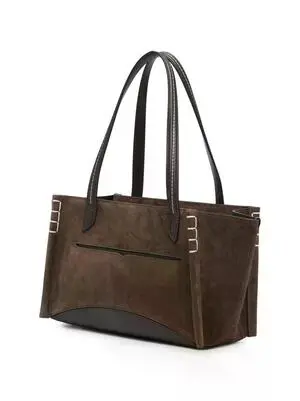 JW Anderson Contrast Stitch Suede Tote Bag - Brown