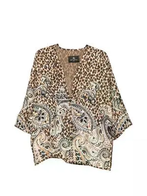 Etro Leopard-print Paisley Jacket - Brown
