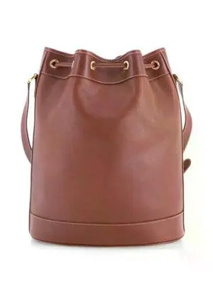 Gucci Drawstring Gg Embossed Perforated Leather Medium Bucket Bag