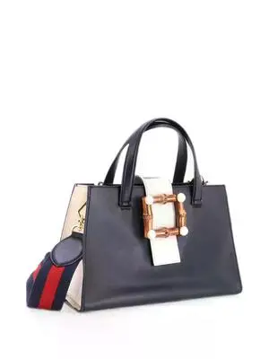 Gucci Bamboo Buckle Leather Satchel - Black