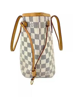 LOUIS VUITTON Damier Azur Neverfull Pm Shoulder Bag - White