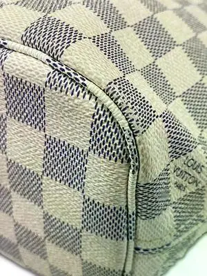 LOUIS VUITTON Damier Azur Neverfull Pm Shoulder Bag - White