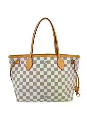 LOUIS VUITTON Damier Azur Neverfull Pm Shoulder Bag - White