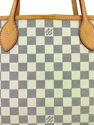 LOUIS VUITTON Damier Azur Neverfull Pm Shoulder Bag - White