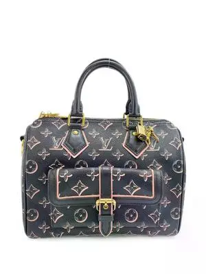 LOUIS VUITTON 2022 Speedy Bandoulière Monogram Tote Bag - Black