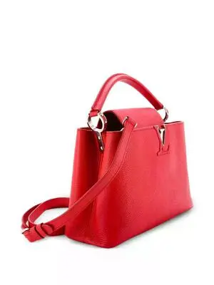 LOUIS VUITTON Capucines Bag Leather Pm Satchel - Red